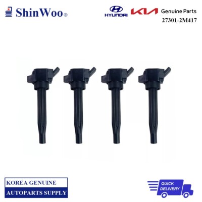 GENUINE Hyundai Kia COIL ASSY-IGNITION x 4 SET OEM For SANTA FE 27301 ...