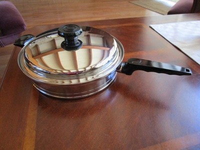 11" Lifetime T304 CC Waterless Cookware Stainless Skillet Pan West Bend ...
