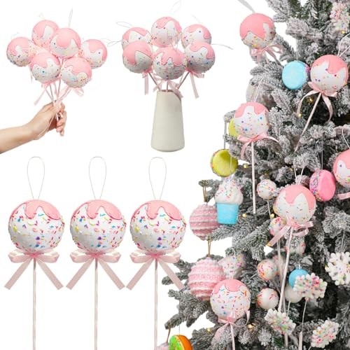 10 Pcs Candy Christmas Tree Ornaments 2025 Pastel Christmas Tree ...