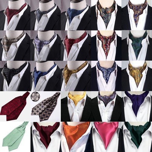 Mens Ascot Cravat Self Tie. Paisley | Plain | Polkadots | Floral Formal ...