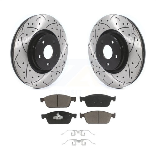 Front Drilled Slot Disc Brake Rotor & Ceramic Pad Kit For Ford Focus ...