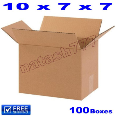 100 - 10x7x7 Cardboard Boxes 32-ECT Mailing Packing Shipping Corrugated ...