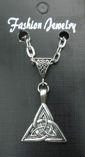 Celtic Knot Pendant Necklace 20" or 24" Inch Trinity Triangle Charm ...