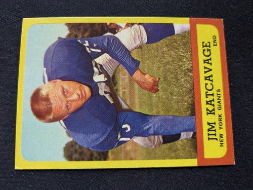 1963 Topps Football Card # 55 Jim Katcavage SP - New York Giants (EX ...