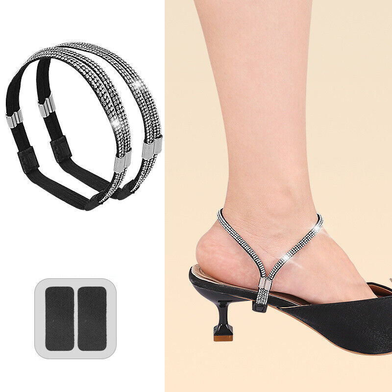 Elastic High Heels Shoe Strap, Rhinestone Elastic High Heel Anti Loose ...
