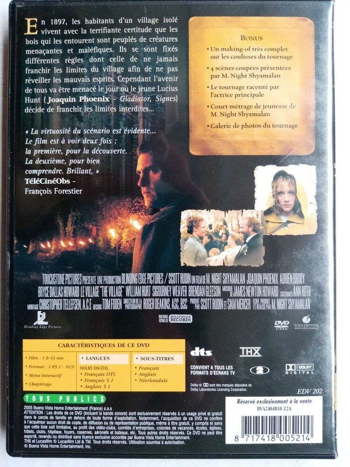 Le Village (Joaquin Phoenix - Adrien Brody)/ DVD simple | eBay