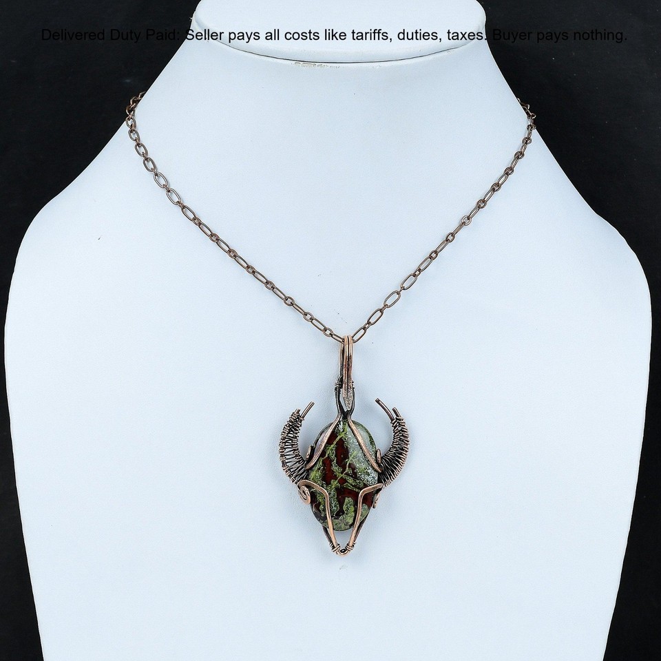 Valentines Deal Copper Natural Dragon Bloodstone Bull Face Shape ...