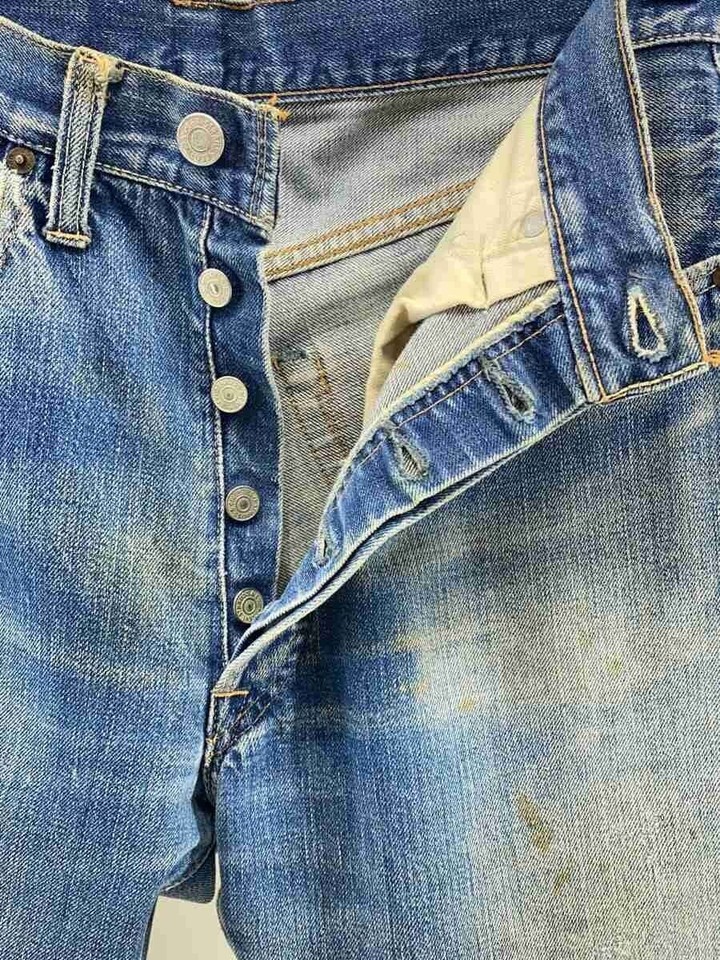 Levi’s Straight Pants 60-70s VT 501 BIGE Actual W32 Denim Indigo ...