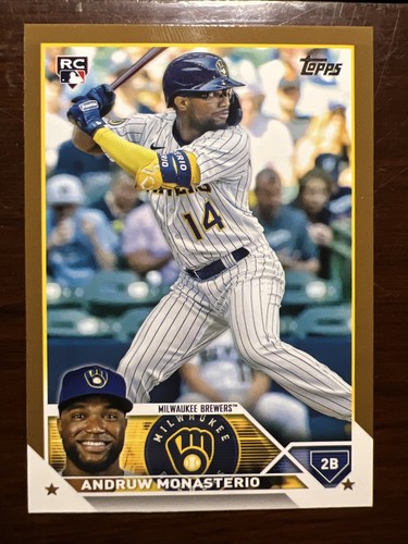 2023 Topps Update Brewers Andruw Monasterio RC Gold Parallel 1368/2023 ...