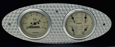 1932 Ford Car 2 Gauge Dash Panel Insert Quad Set Engine Turned ...
