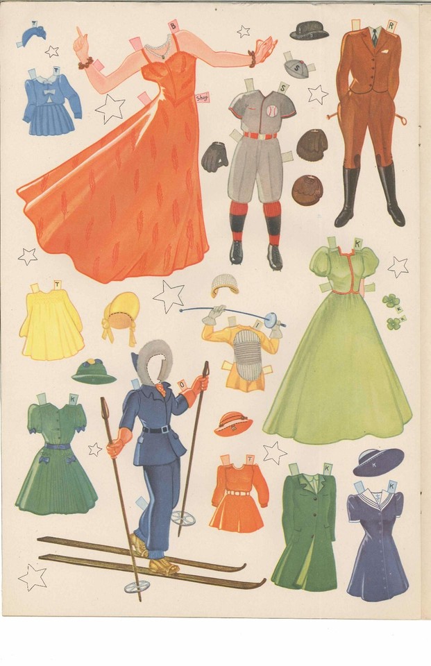 VNTG UNCUT 1941 DEB SUB DEBS PAPER DOLL ~RARE ORG SZ~Laser Print Best ...