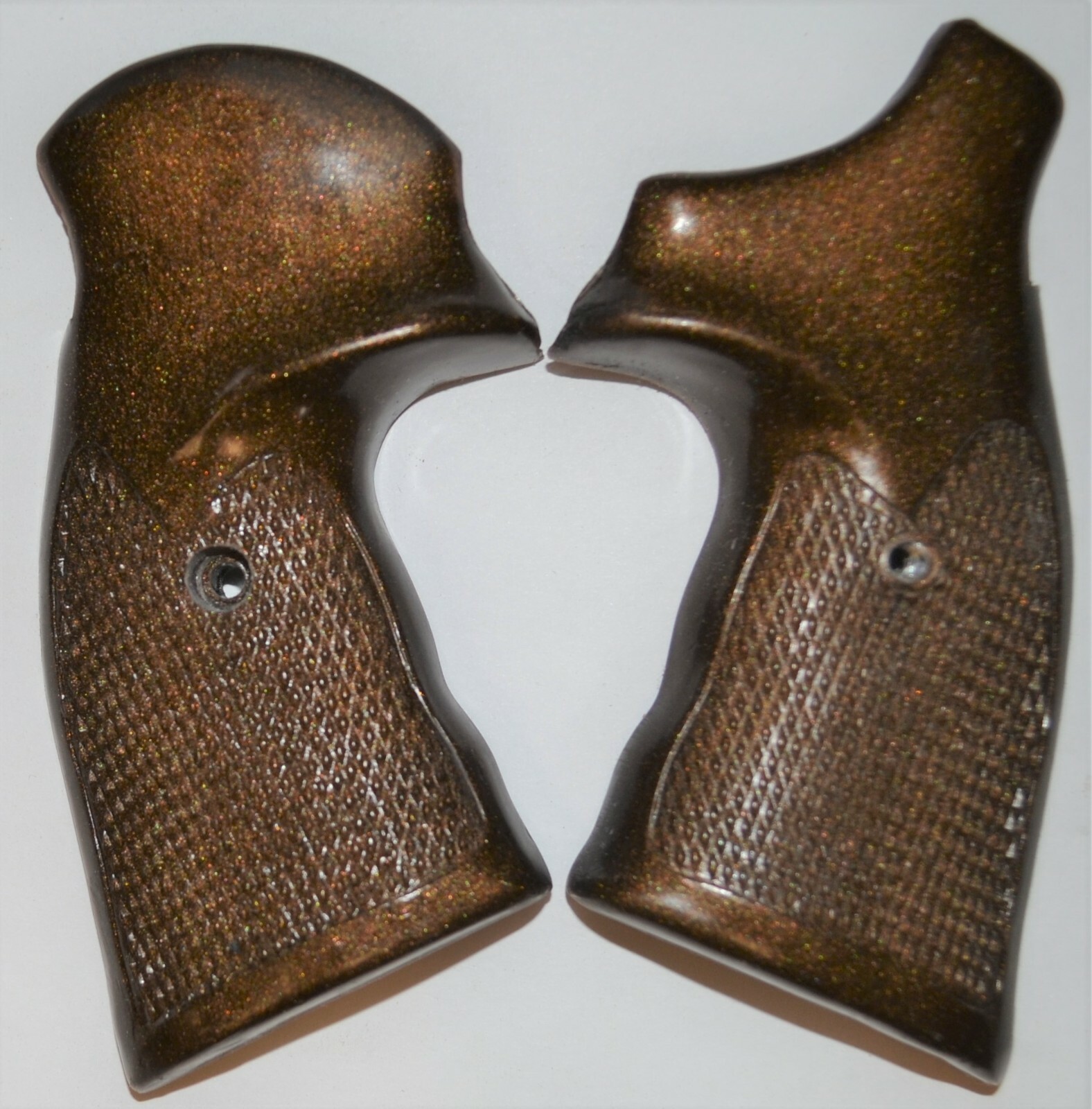 Smith and Wesson K/L frame Fitz style pistol grips dark brown plastic ...