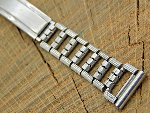 NOS Unused Vintage Stainless Steel Watch Band Ratchet Deployment 16mm ...