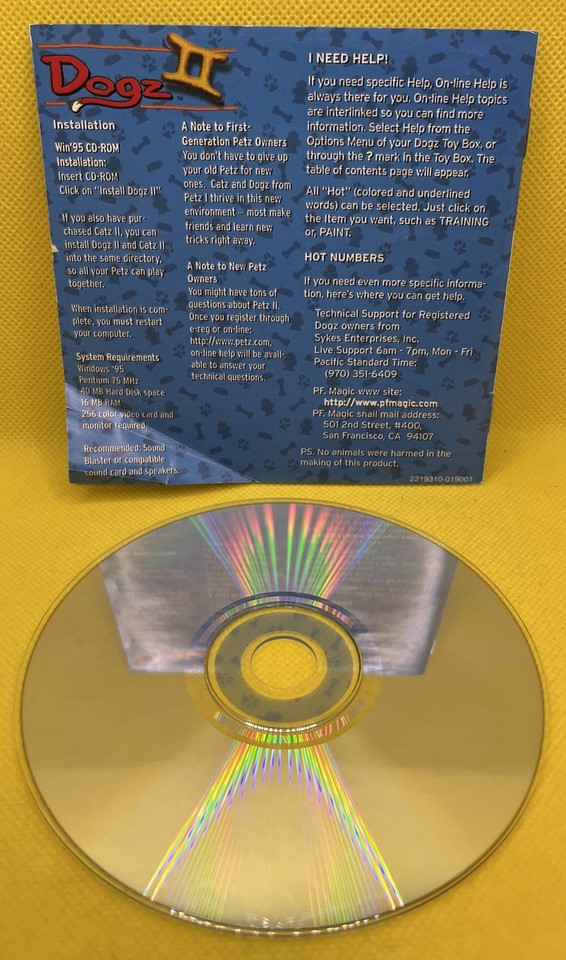 📦 Dogz II: Your Virtual Petz (Windows PC CD-ROM, 1997 w/ Manual & Game ...