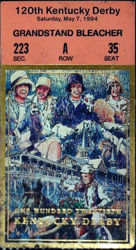 Kentucky Derby 120th Horse Race Ticket Stub Go for Gin Winner 5/7/1994 ...