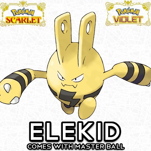 Non-Shiny Elekid 6IV Lv. 1 Adamant Nature Static Pokemon Home Scarlet ...