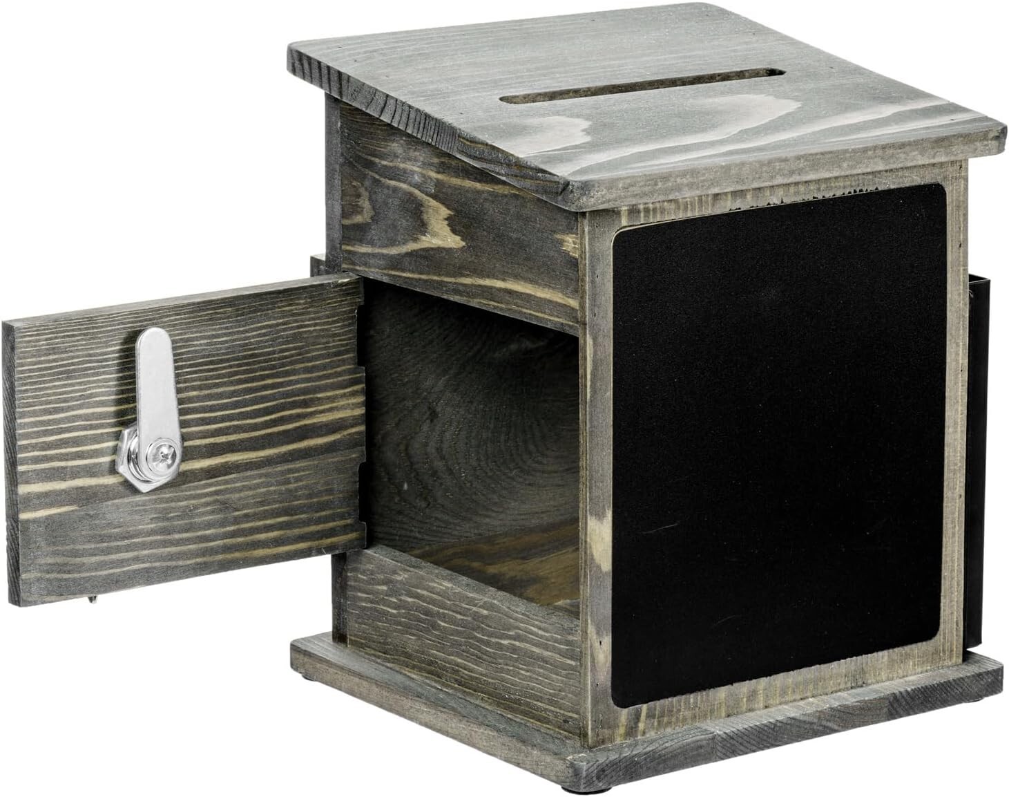 Wall Mountable Gray Wood Suggestion Box, Comment Collection Box w/ Keys ...