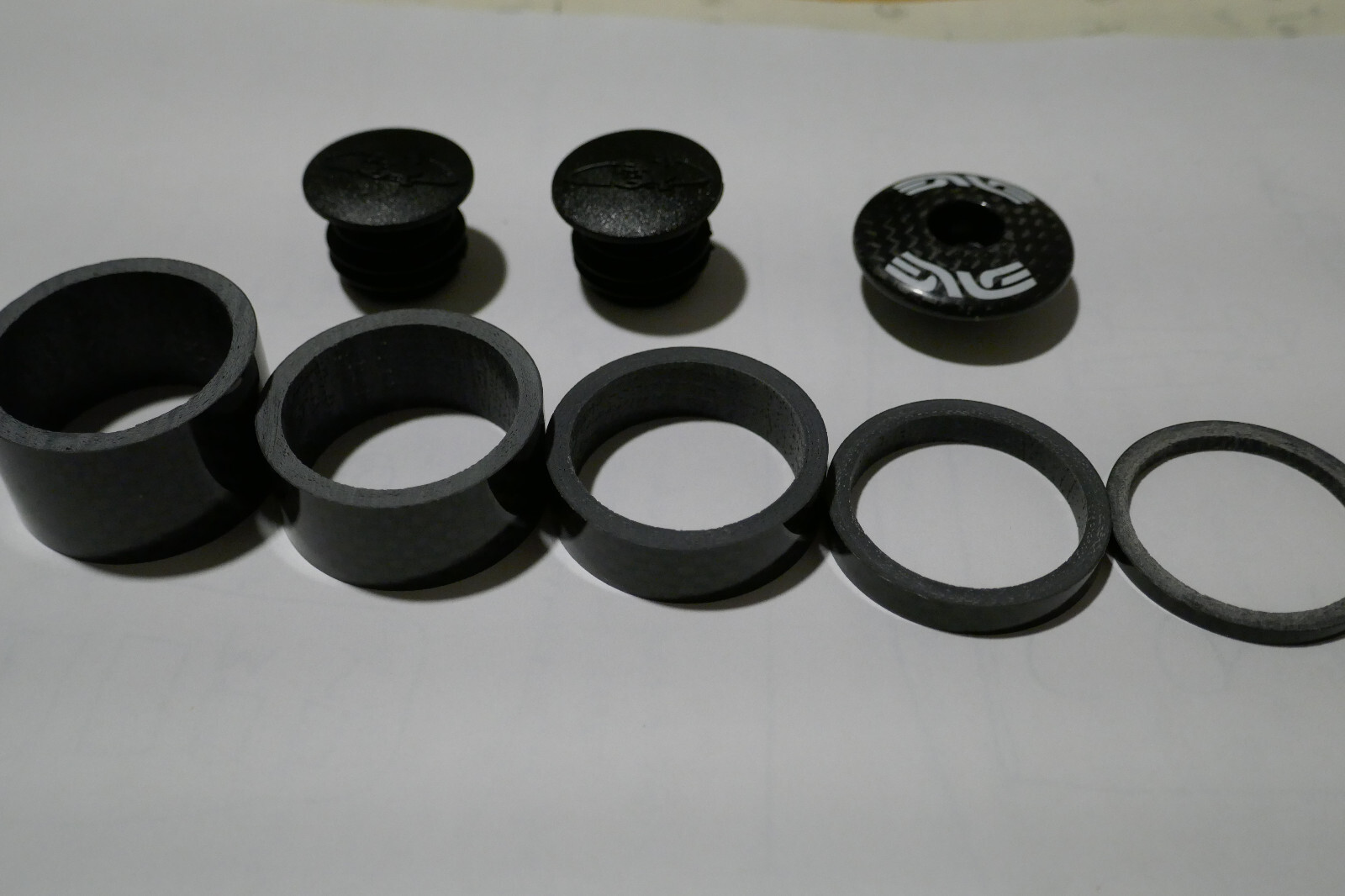 NEW ENVE CARBON HEADSET HANDLEBAR BAR STEM TOP CAP 5X SPACERS LIZARD ...