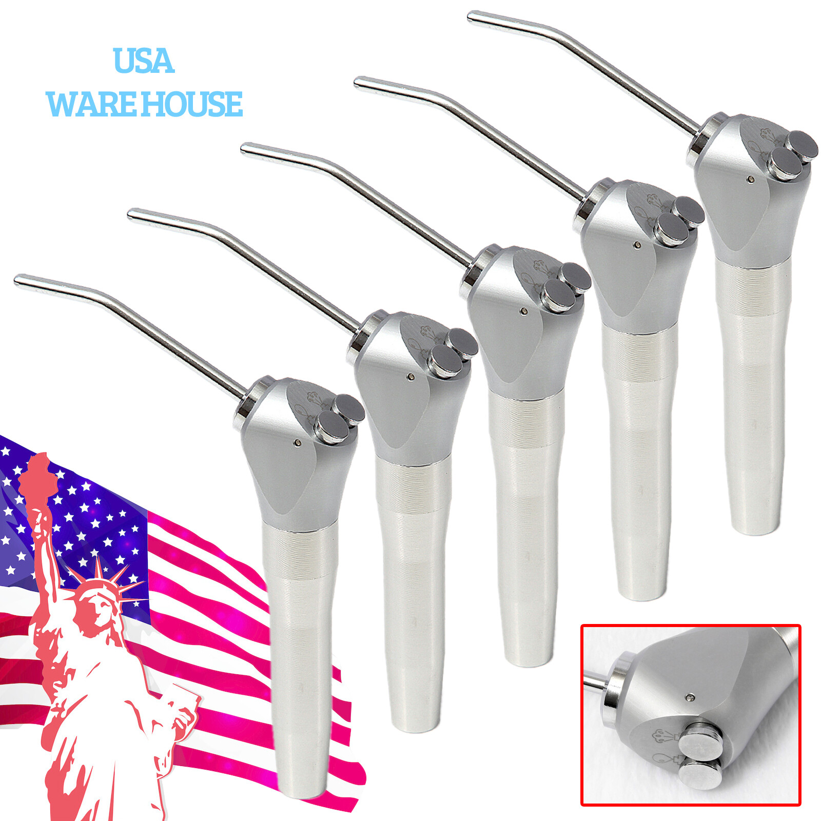 Dental 3 Way Air Water Spray Triple Syringe Handpiece w/ 2 Nozzles Tips ...