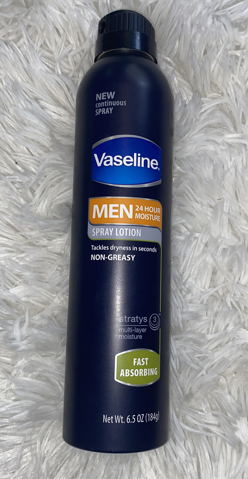 1 Vaseline Men 24 Hour Moisture Fast Absorbing Spray Lotion, 6.5 oz ...