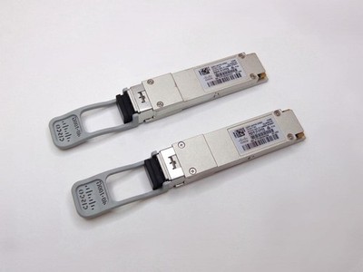 Lot of 2 Cisco 100G / 40GBase QSFP Transceiver Module QSFP-40/100-SRBD ...