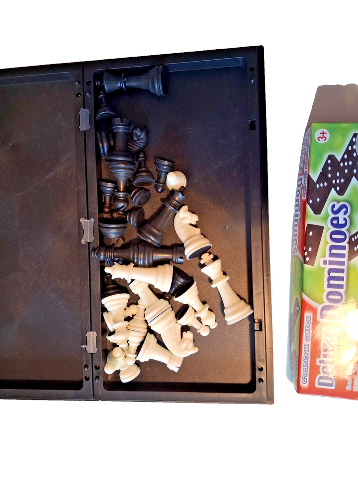 MB Games Battleship C/W Magnetic Chess & Dominoes - Board/ Games Bundle ...