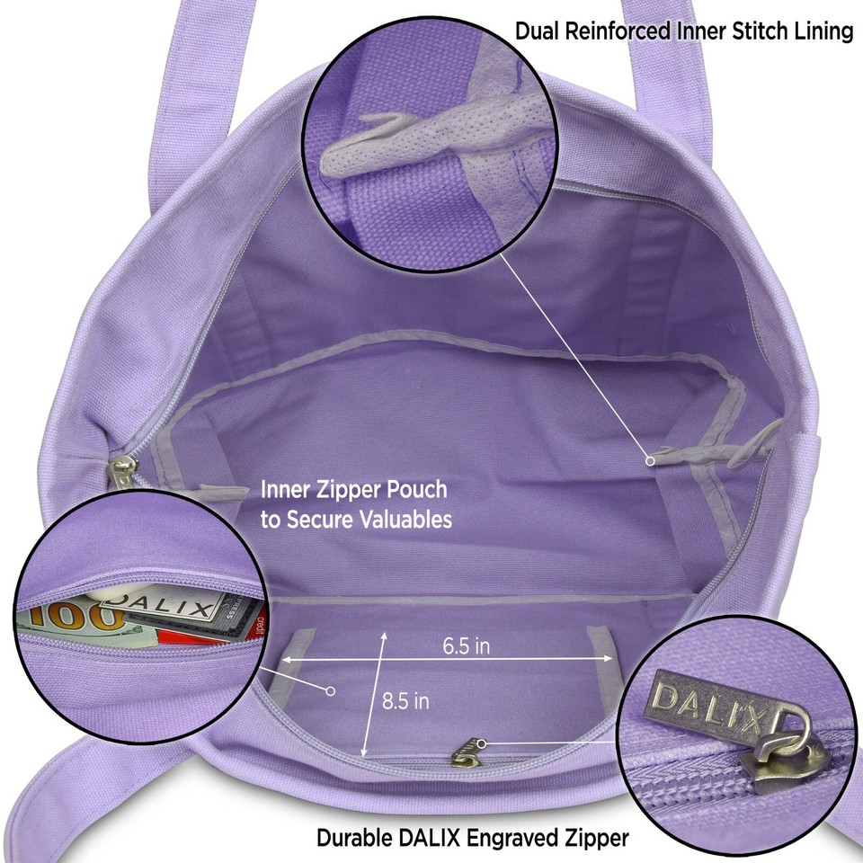 DALIX 20" Solid Color Cotton Canvas Shopping Tote Bag (Exclusive Edition) | eBay