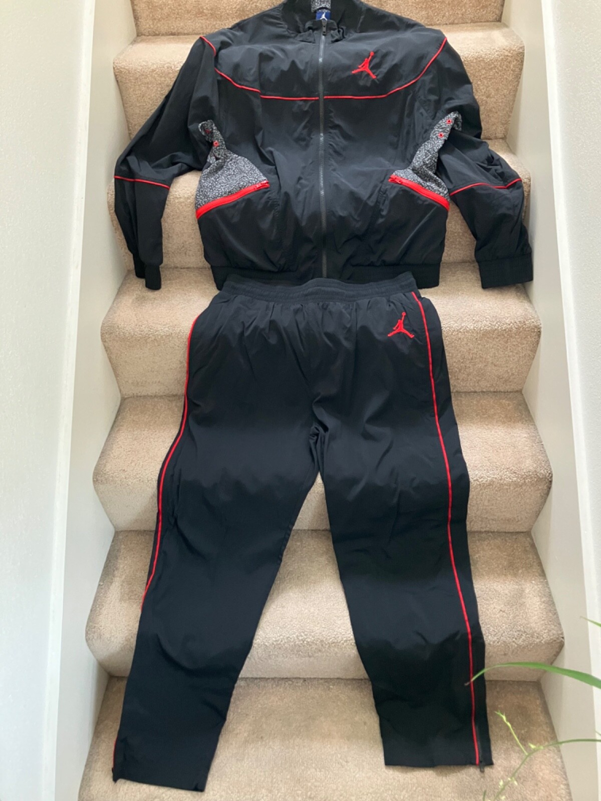 Nike Air Jordan 3 White Cement Black Cement Sweat Suit - Gem