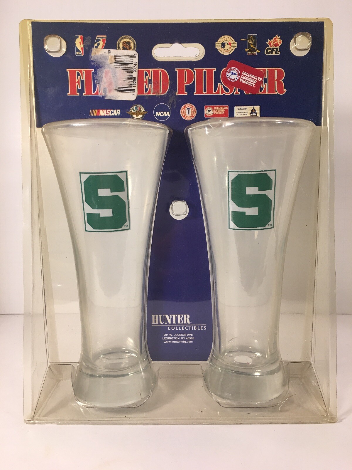 Set of 2 Michigan State Spartans NCAA Flared Pilsner Beer 12oz Glasses ...