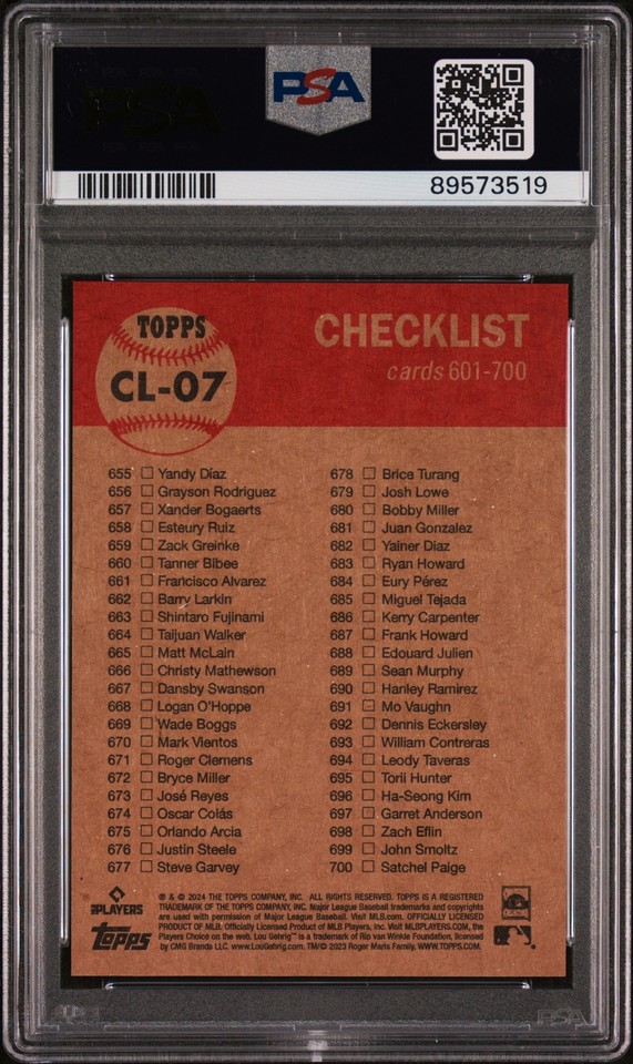 2024 Topps Living Checklist 601-700 #CL-07 PSA 10 89573519 | eBay