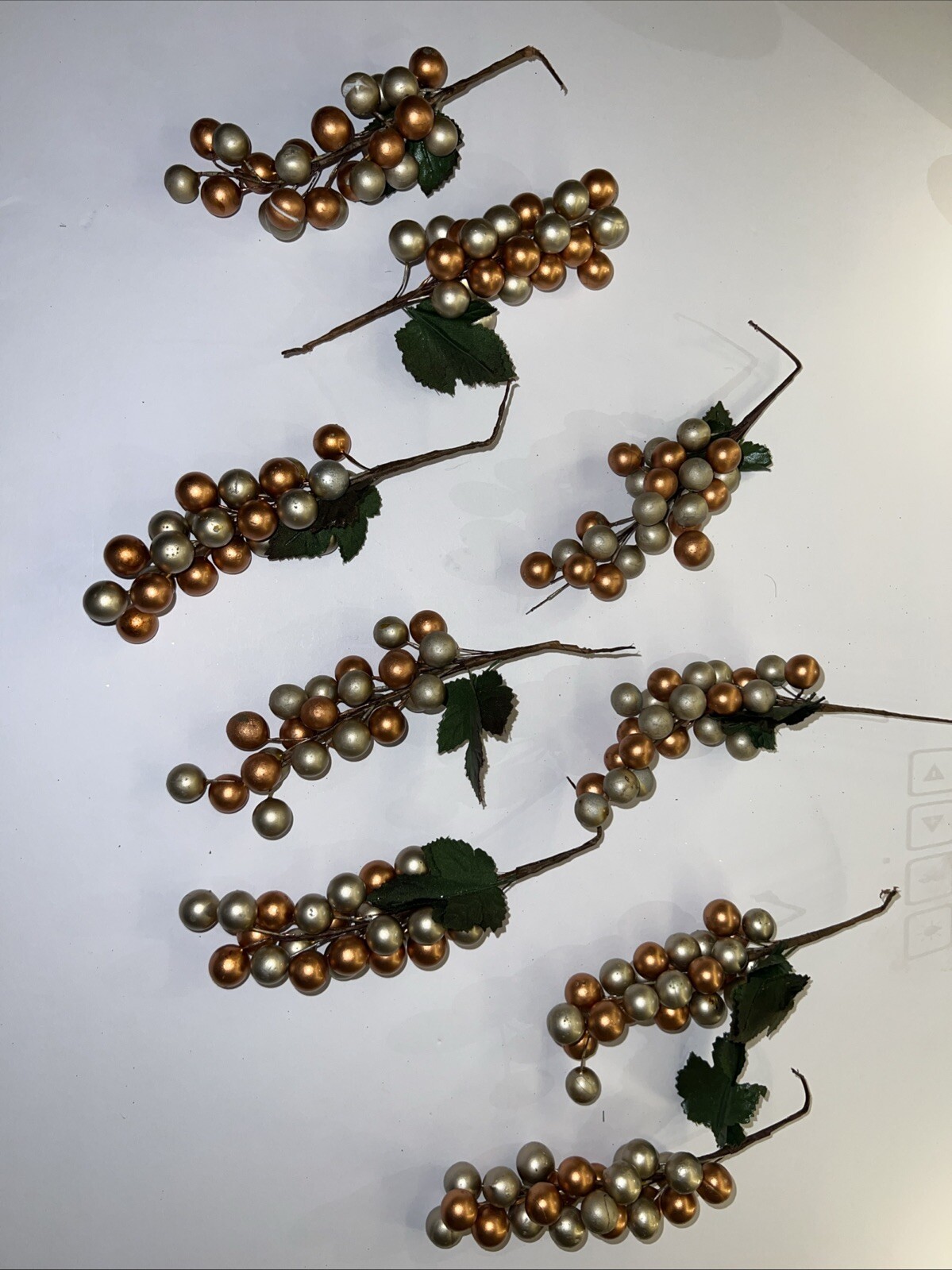 Vintage Grape Cluster Fruit Bronze Silver Fruit Pick Mid Century Decor ...