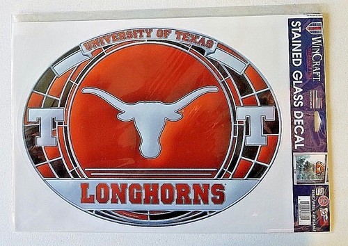 New NCAA Texas University Longhorns Stained Glass Sticker UT Logo Decal ...