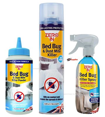 STV Zero In Bed Bug Killer Spray Crawling Insect Dust Mite Poison ...