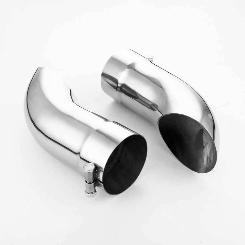 Bolt On 4" Inlet Exhaust Tips Turn Down 4" Out 12" Long Stainless Steel ...