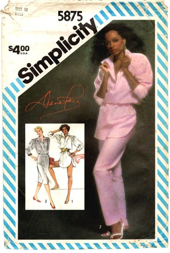 Simplicity 5875 Pants Skirt Tunic Top Vintage 1983 Sewing Pattern Uncut ...