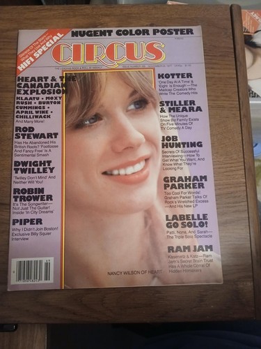 Circus Magazine November 24 1977 Nancy Wilson & Ted Nugent w Poster No ...