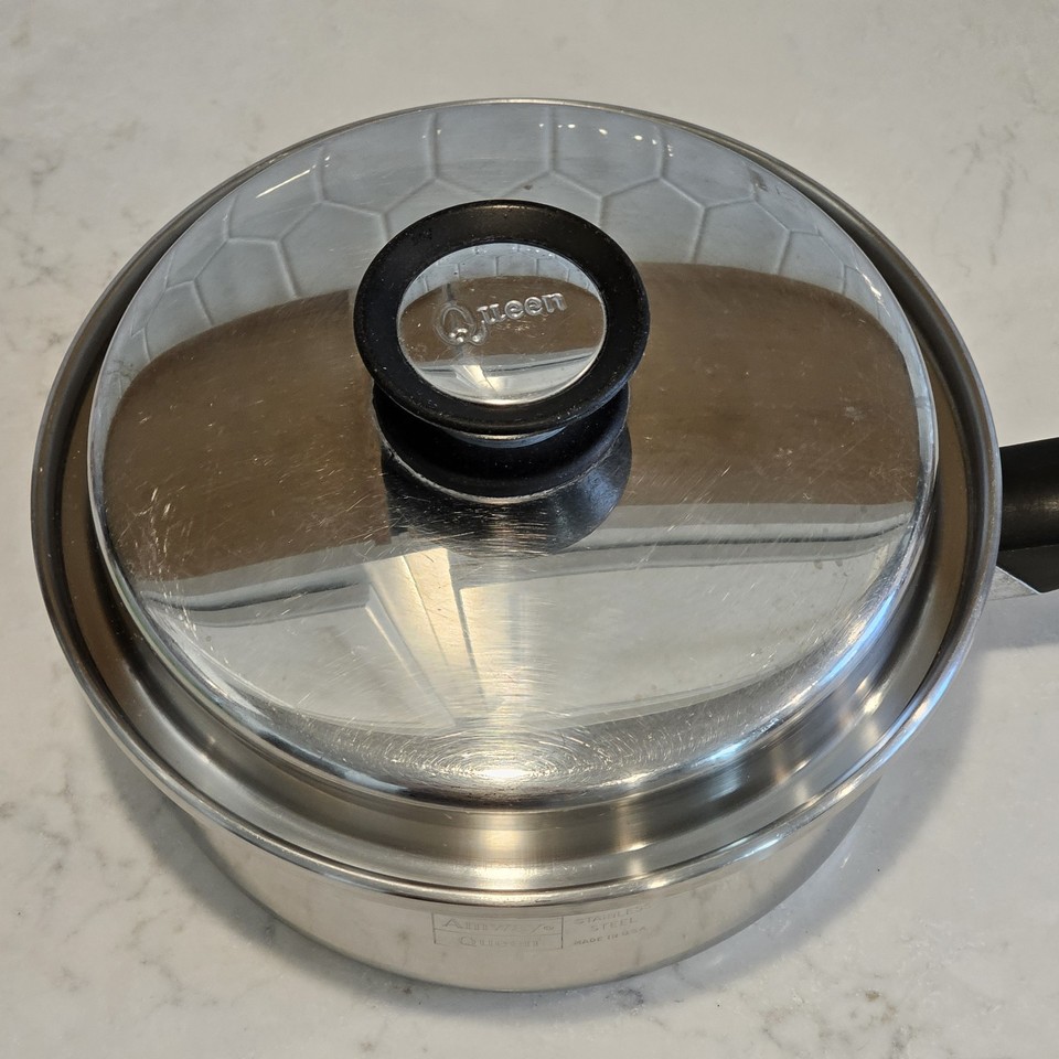 Amway Queen Vintage Stainless Steel Cookware 1-1/2 qt Sauce Pan Pot ...