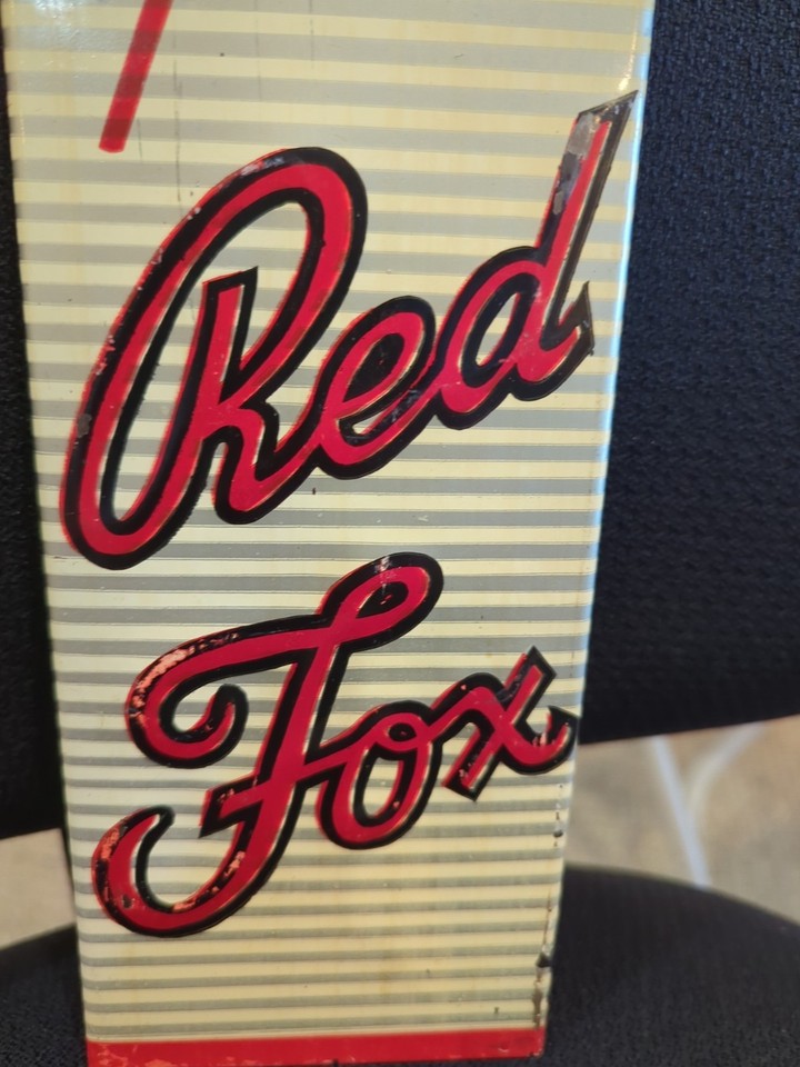 Rare Red Fox Beverages Beer Ale Door Push Metal Tin Sign 1940s Virginia ...
