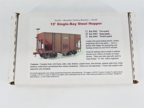 On30 Scale Boulder Valley Models Resin Kit 563 15' Single-Bay Hopper 4 ...