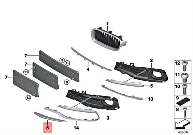 Genuine BMW F30 F31 316d 316i 318d 318dX 318i Finisher Rod Right ...