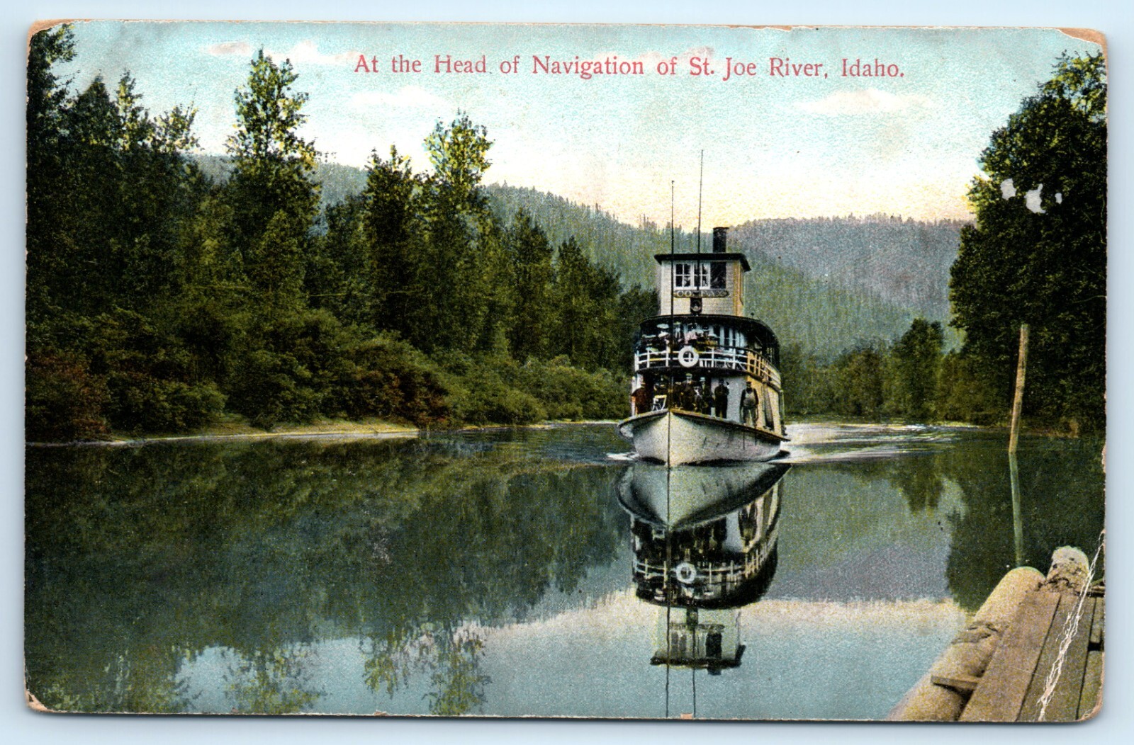 POSTCARD At the Head of Navigation of St Joe River Idaho Boat | eBay
