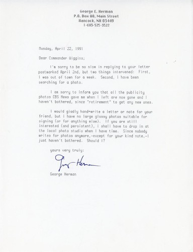 George Herman- TLS 1991 (Journalist) | eBay