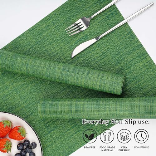 Placemats Set of 4 Washable Heat-Resistant Non 4pcs placemats A-algae ...
