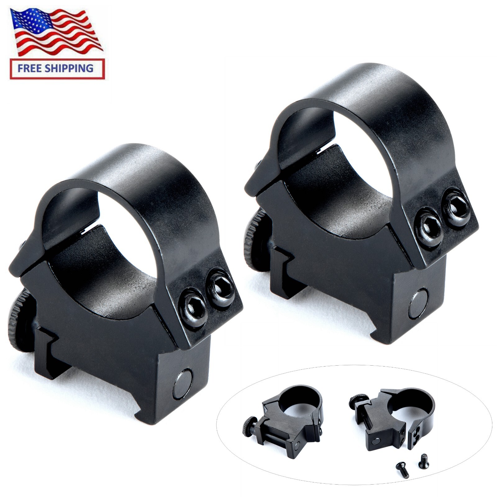 1 Inch Rifle Scope Rings Mount Middle Profile Scope Mount fit Picatinny ...