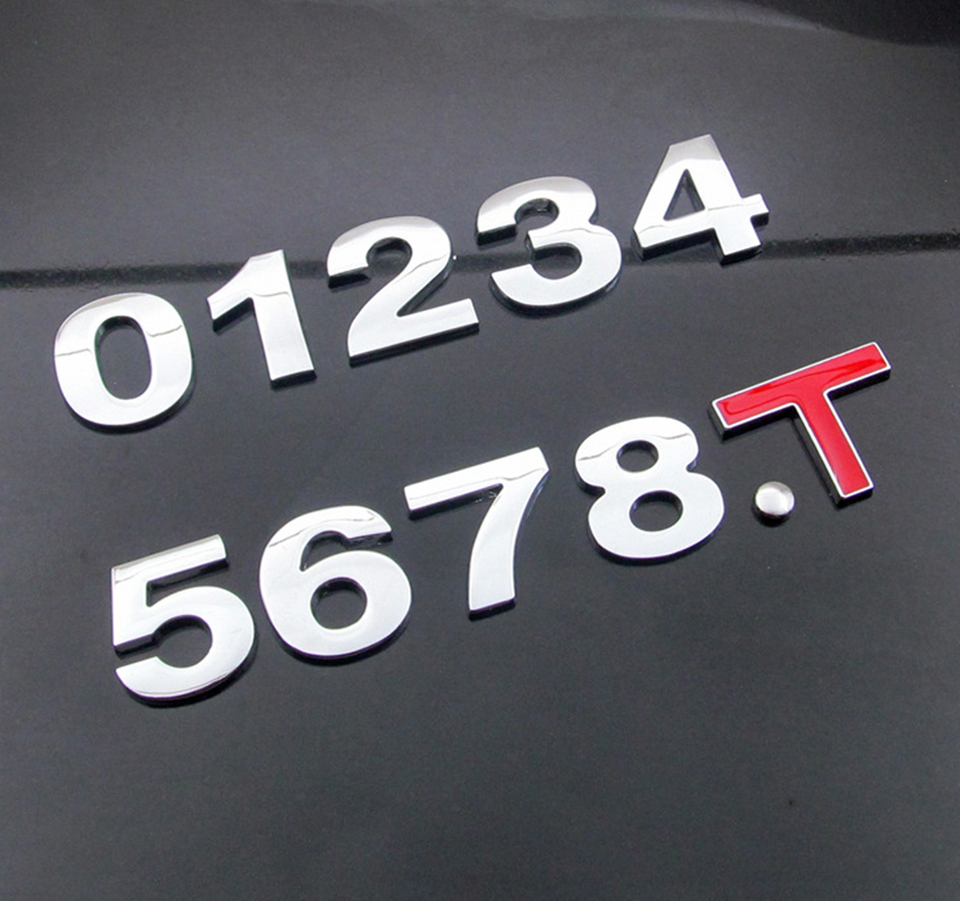 Top Quality Car Auto 3D Chrome Letters or Numbers Emblem Badge Sticker ...