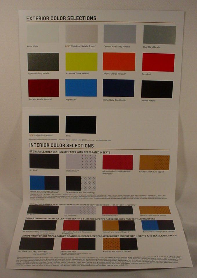 2023 CHEVROLET C8 CORVETTE PAINT COLOR CHIP BROCHURE - ORIGINAL | eBay