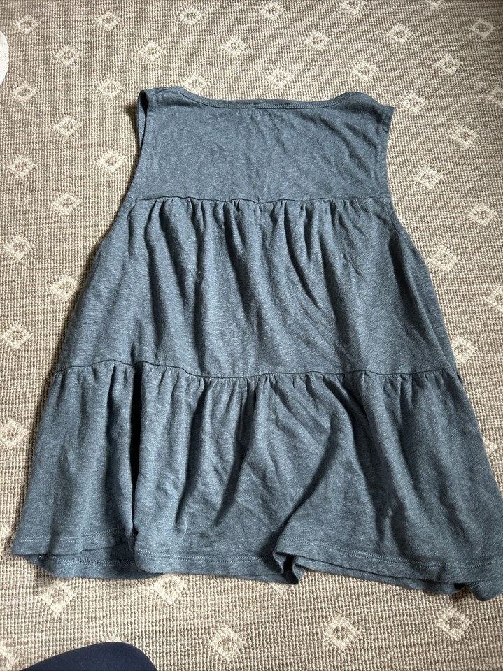 J Crew Blue Gray Sleeveless Women's Tank Top Tunic Ruffle Bottom XSmall ...