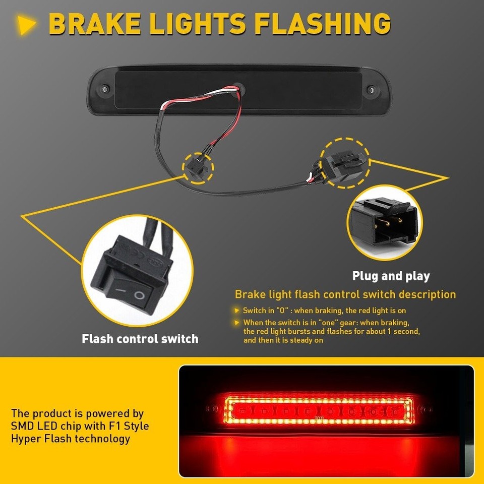 For 99-16 F250 Ford F350 F450 Super Duty LED 3rd Third Brake Light ...