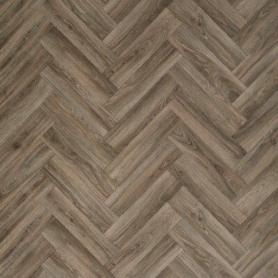 Dark Herringbone Vinyl Flooring Roll 5mm Thick Parquet Wood Effect Lino ...