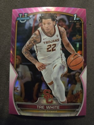 Tre White 2022-23 Bowman University Chrome Pink Refractor #32 USC | eBay